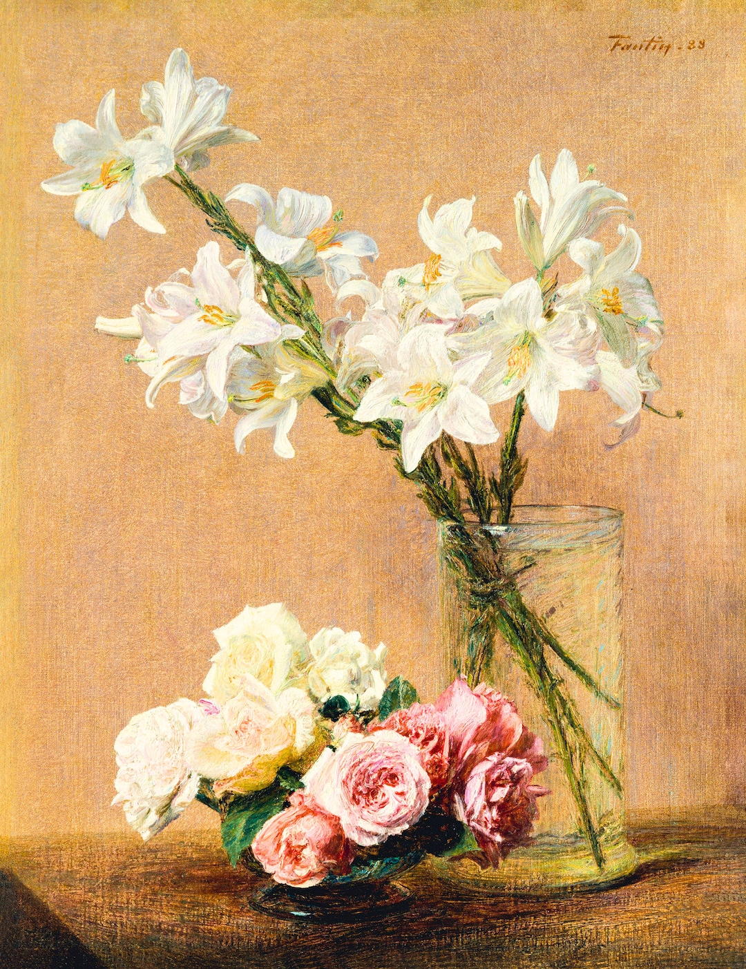 Roses and Lilies (1888) by Henri Fantin–latour - Etsy