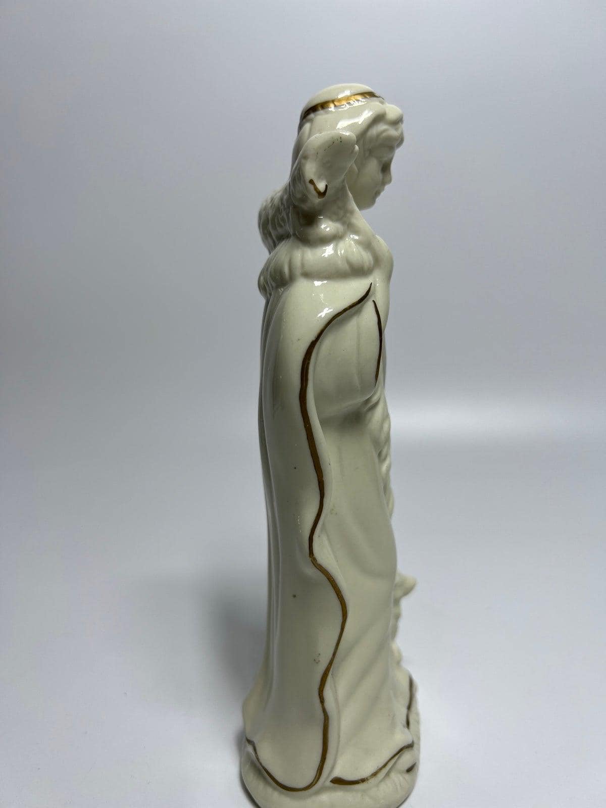 Joseph With Lamb Statue White & Gold Replacement Nativity - Etsy