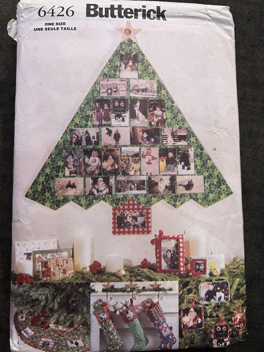 Butterick 6426 Christmas Pattern Photo Holder Stockings Tree Skirt ...
