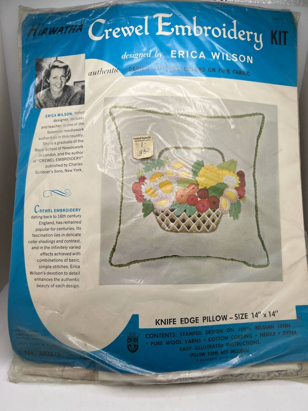 NEW Hiawatha Creative Crewel Kit Flower Basket Erica Wilson RARE 1968 ...