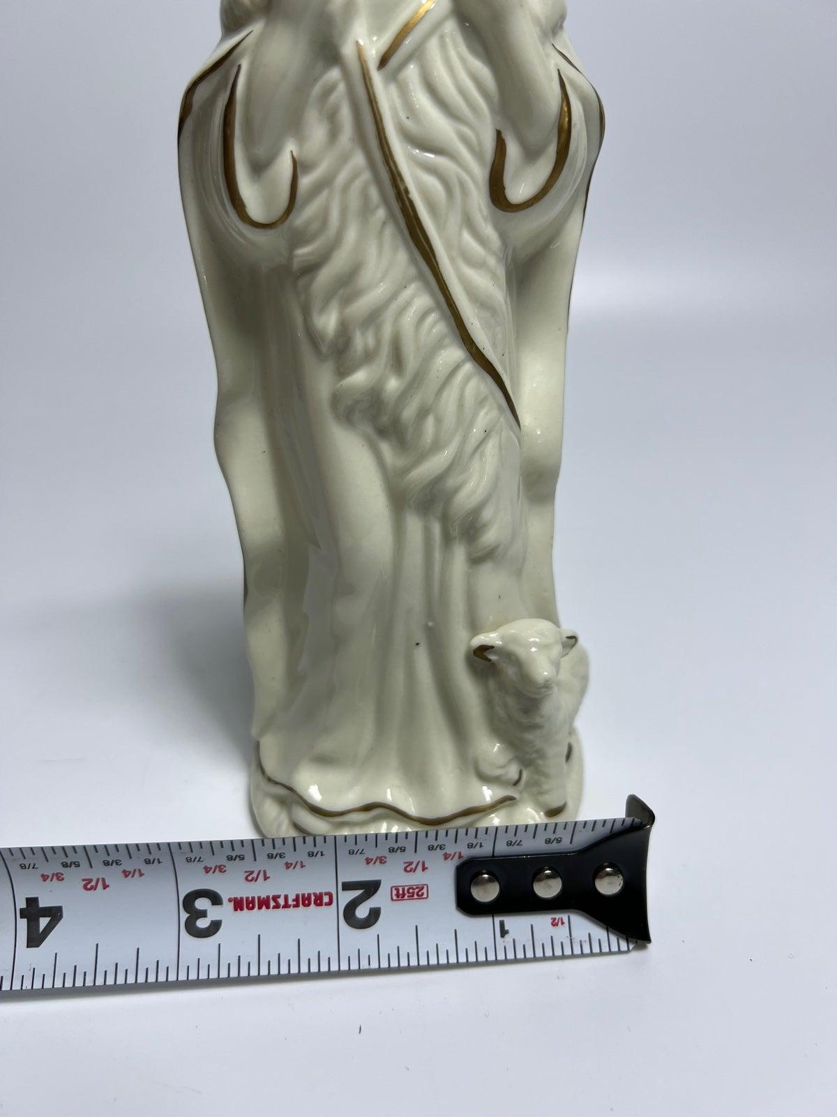 Joseph With Lamb Statue White & Gold Replacement Nativity - Etsy