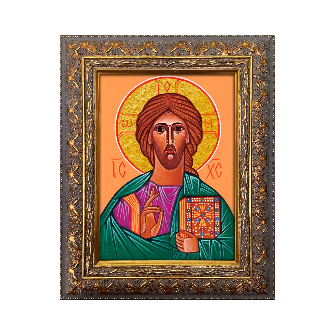Jesus Christ Icon Framed Byzantine-style - Etsy