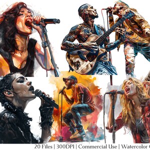 Watercolor Singers Clipart Set of 20 Files With Instant Download ...