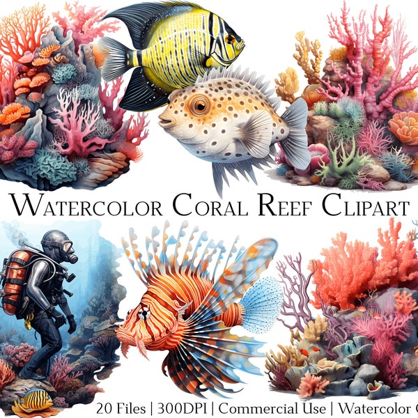 Coral Clipart - Etsy
