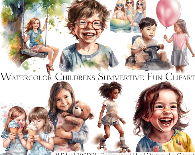 PNG Cliparts of Happy Kids Activities During the Summer Season. Cartoon ...