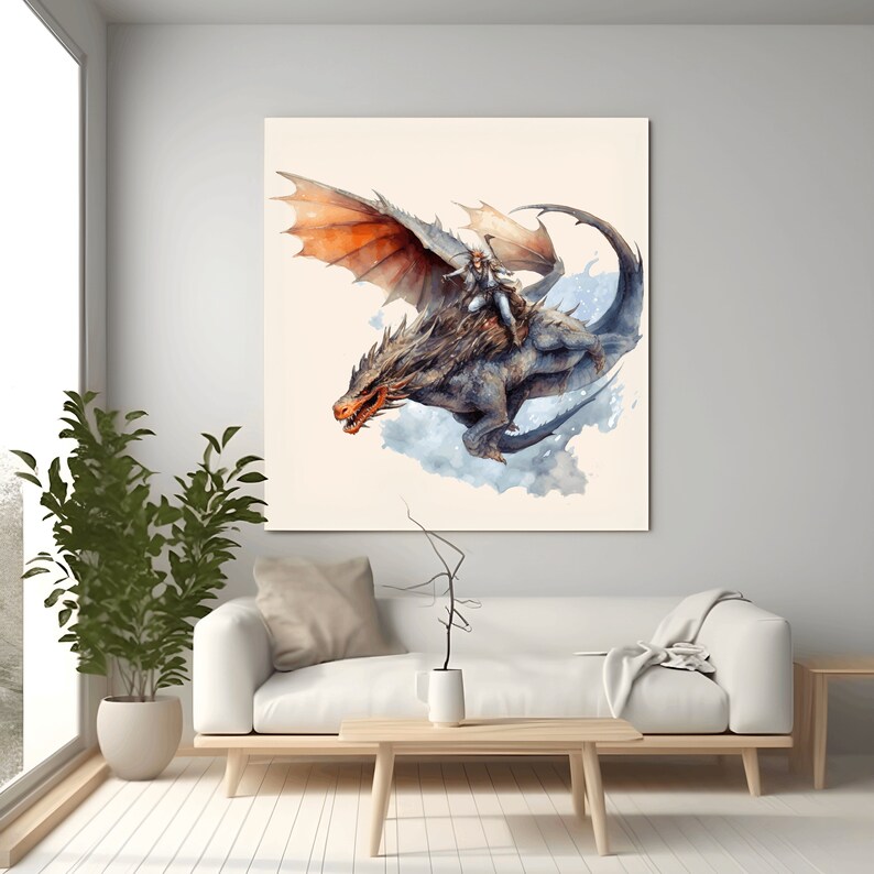 Watercolor Fantasy Dragon Clipart Set of 20 Files With Instant - Etsy