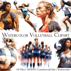 Watercolor Sports Bundle Clipart Set of 121 Files With Instant Download ...