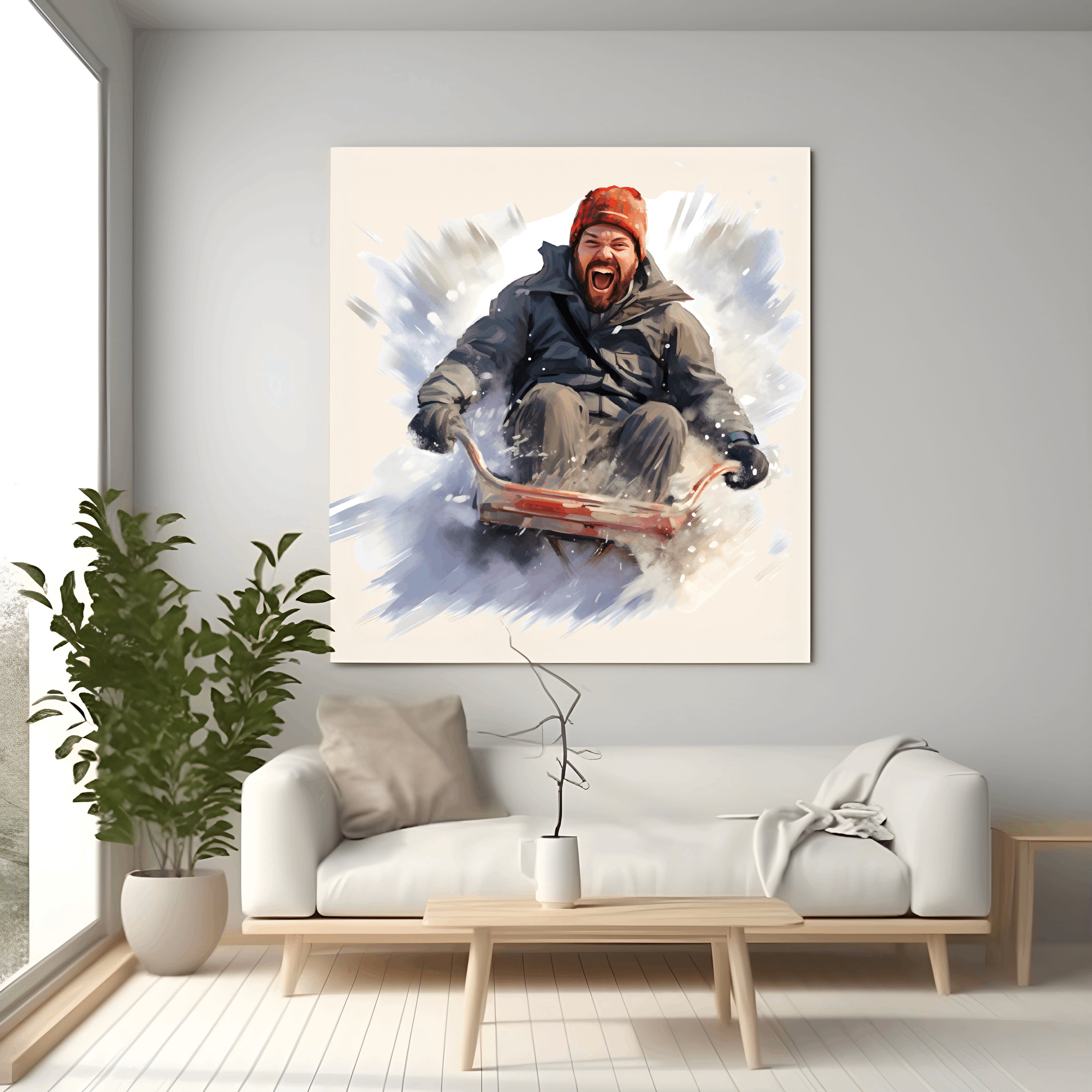 Watercolor Winter Sledding Clipart Set of 20 Files With Instant ...