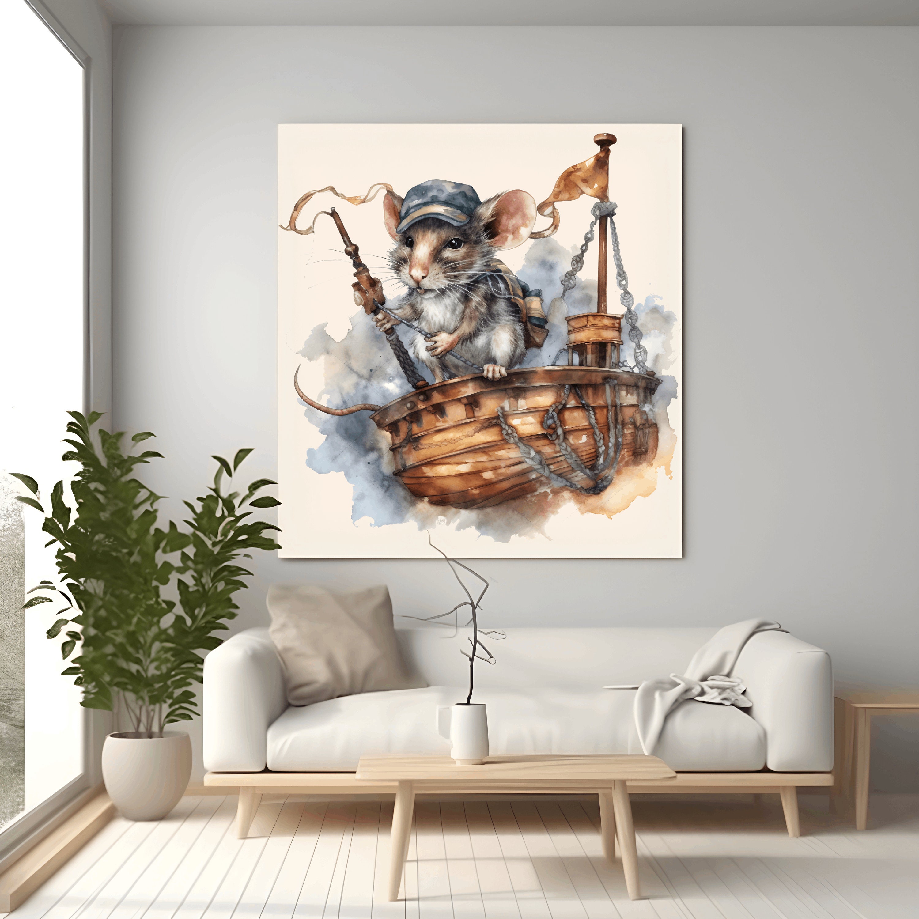 Watercolor Mouse Pirate Clipart Set of 20 Files With Instant Download ...