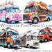 Watercolor Food Trucks Clipart Set: Commercial Use (PNG + PDF) - Etsy