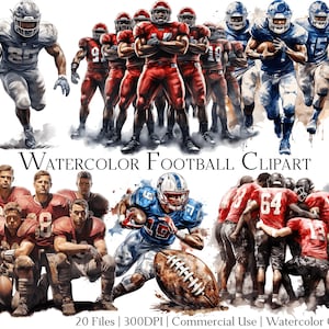Watercolor Sports Bundle Clipart Set of 121 Files With Instant Download ...