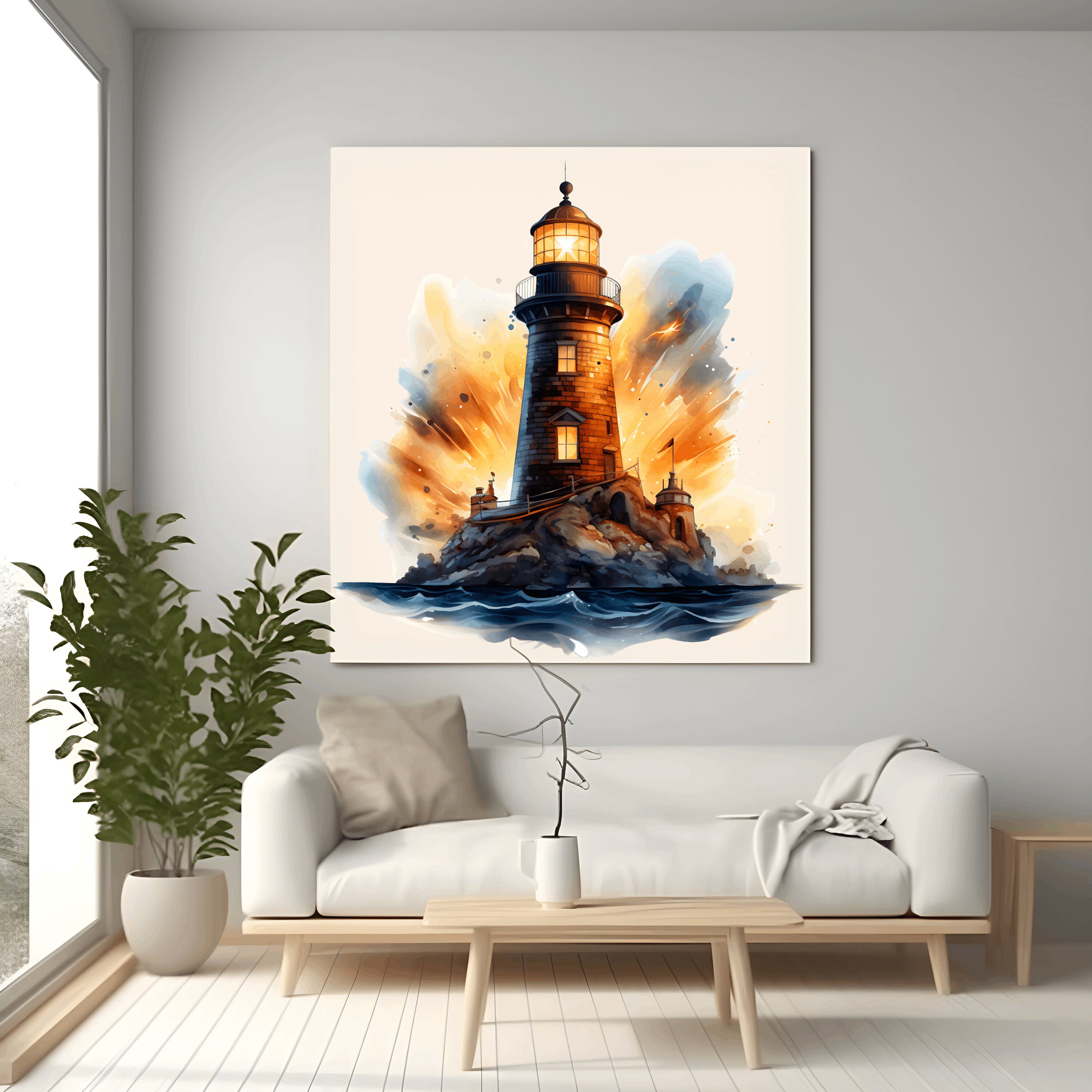 Watercolor Lighthouse Clipart Set of 20 Files With Instant Download ...