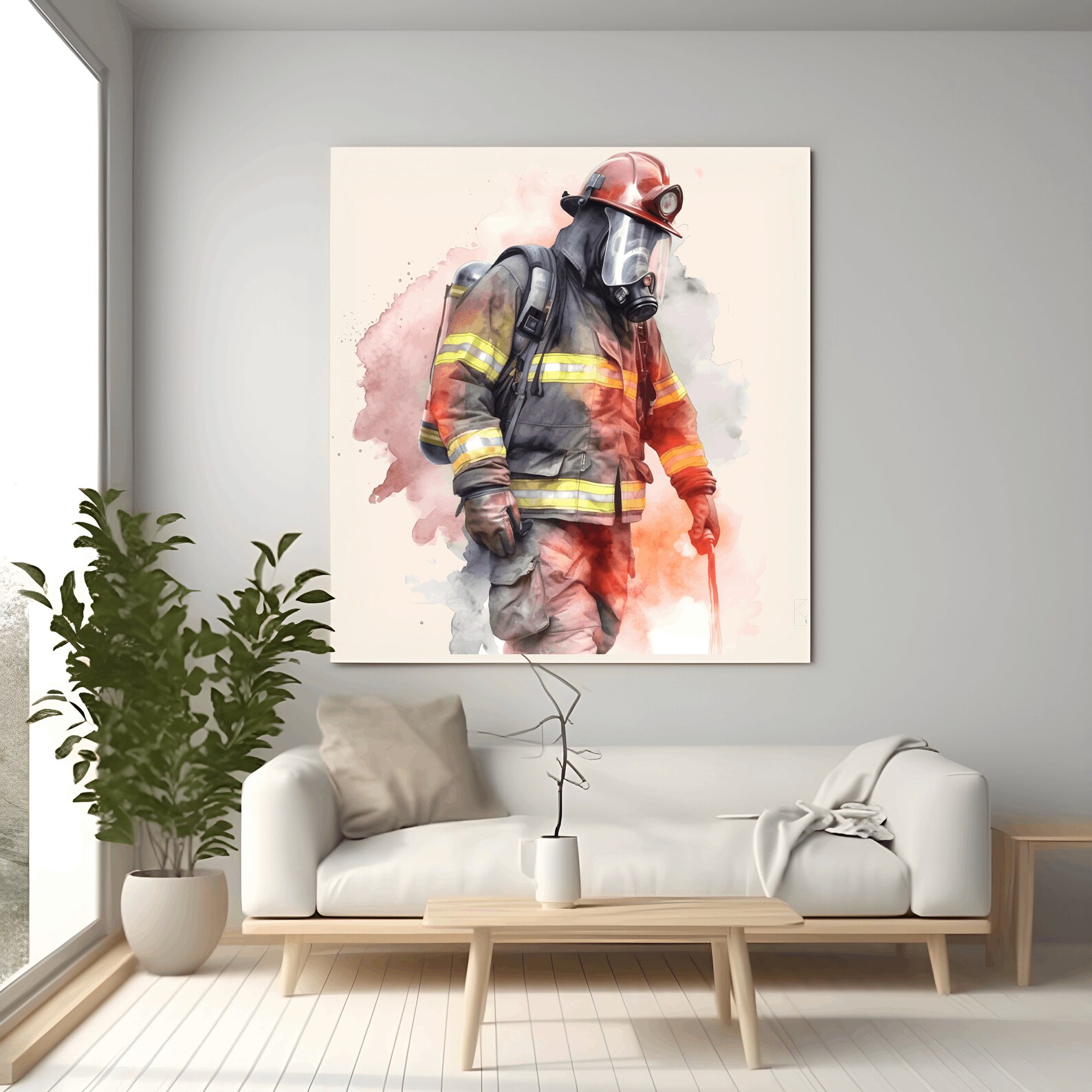 Watercolor Firefighter Clipart Set of 20 Files With Instant Download ...