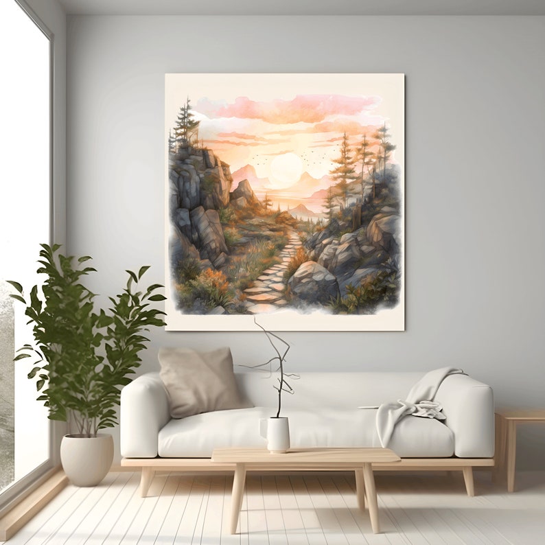 Watercolor Mountain Sunrises Clipart Set of 20 Files With Instant ...