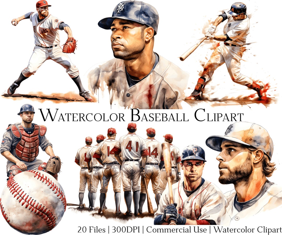 Watercolor Baseball Clipart Set: 20 PNG & PDF Files (commercial Use) - Etsy