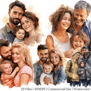 Watercolor Close Family Clipart Set of 20 Files With Instant Download ...