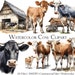Watercolor Cow Clipart Set: Farm Animal Graphics (PNG + PDF) - Etsy