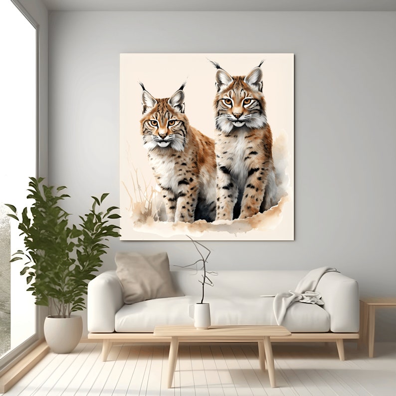 Watercolor Bobcat Clipart Set of 20 Files With Instant Download ...