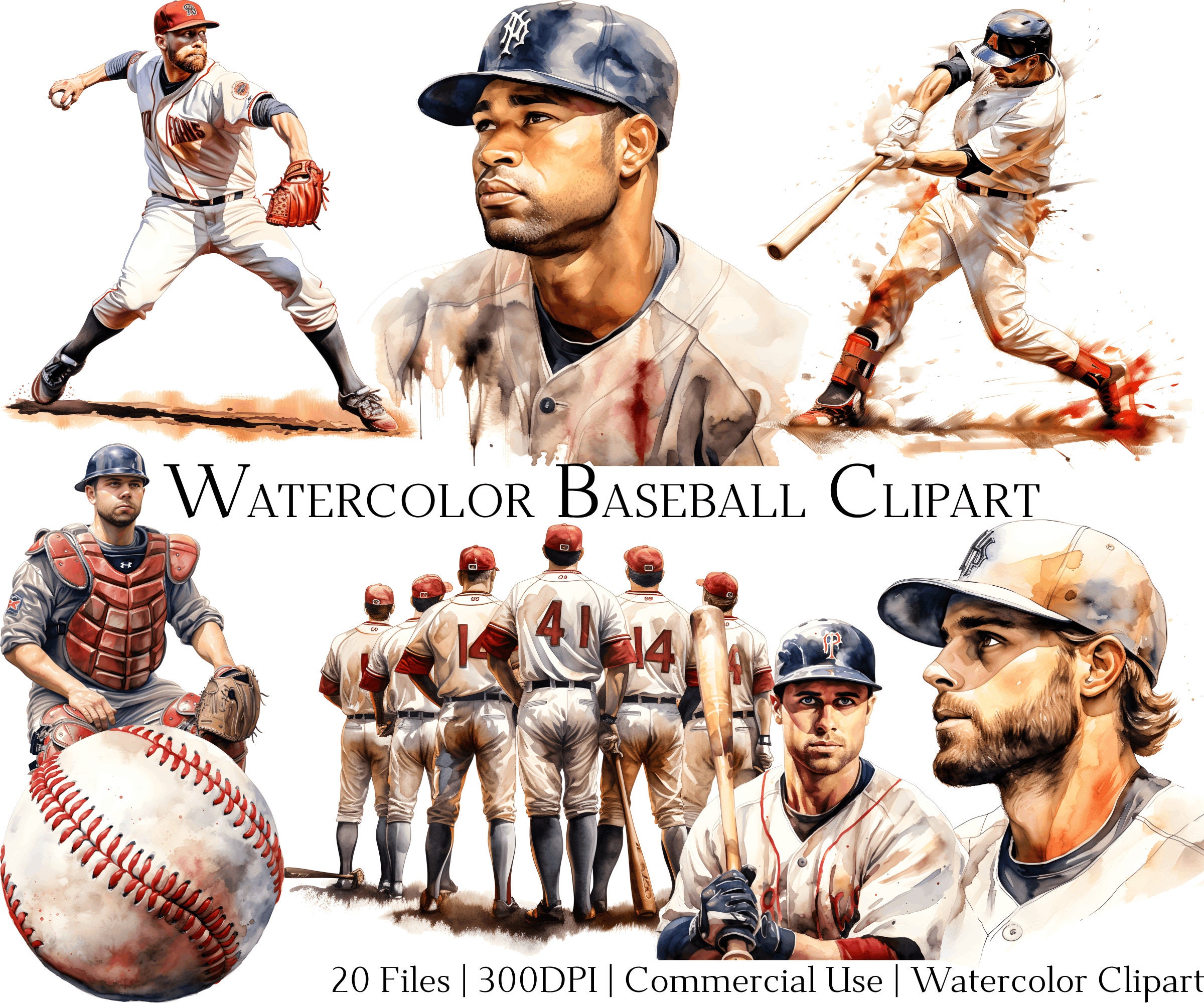 Watercolor Sports Bundle Clipart Set of 121 Files With Instant Download ...