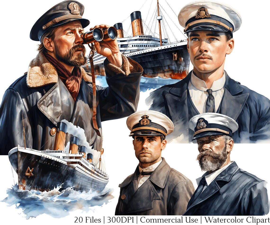 Watercolor Titanic Clipart Set of 20 Files With Instant Download ...