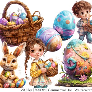 Watercolor Easter Clipart Set of 20 Files With Instant Download ...