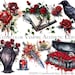 Watercolor Vampire Gothic Aesthetics Clipart Set of 20 Files With ...