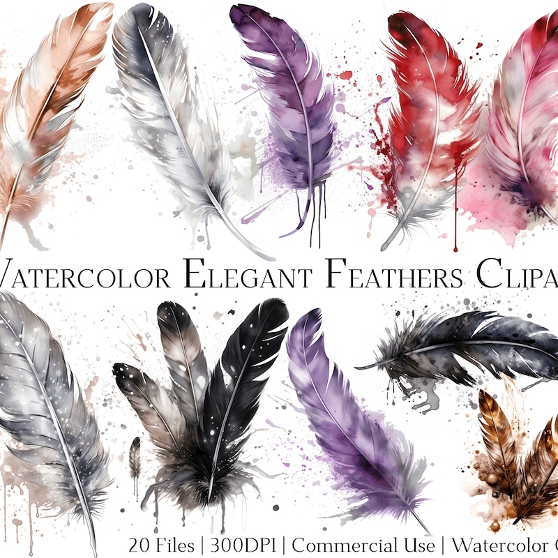 Watercolor Feather - Etsy