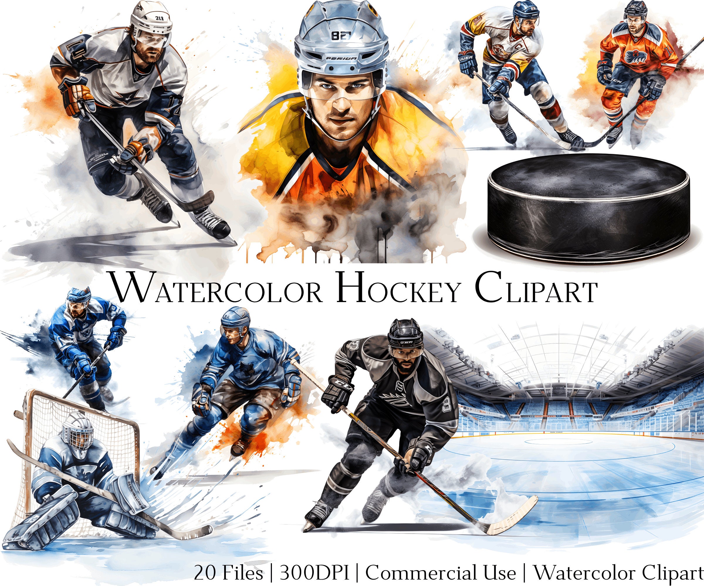 Watercolor Sports Bundle Clipart Set of 121 Files With Instant Download ...