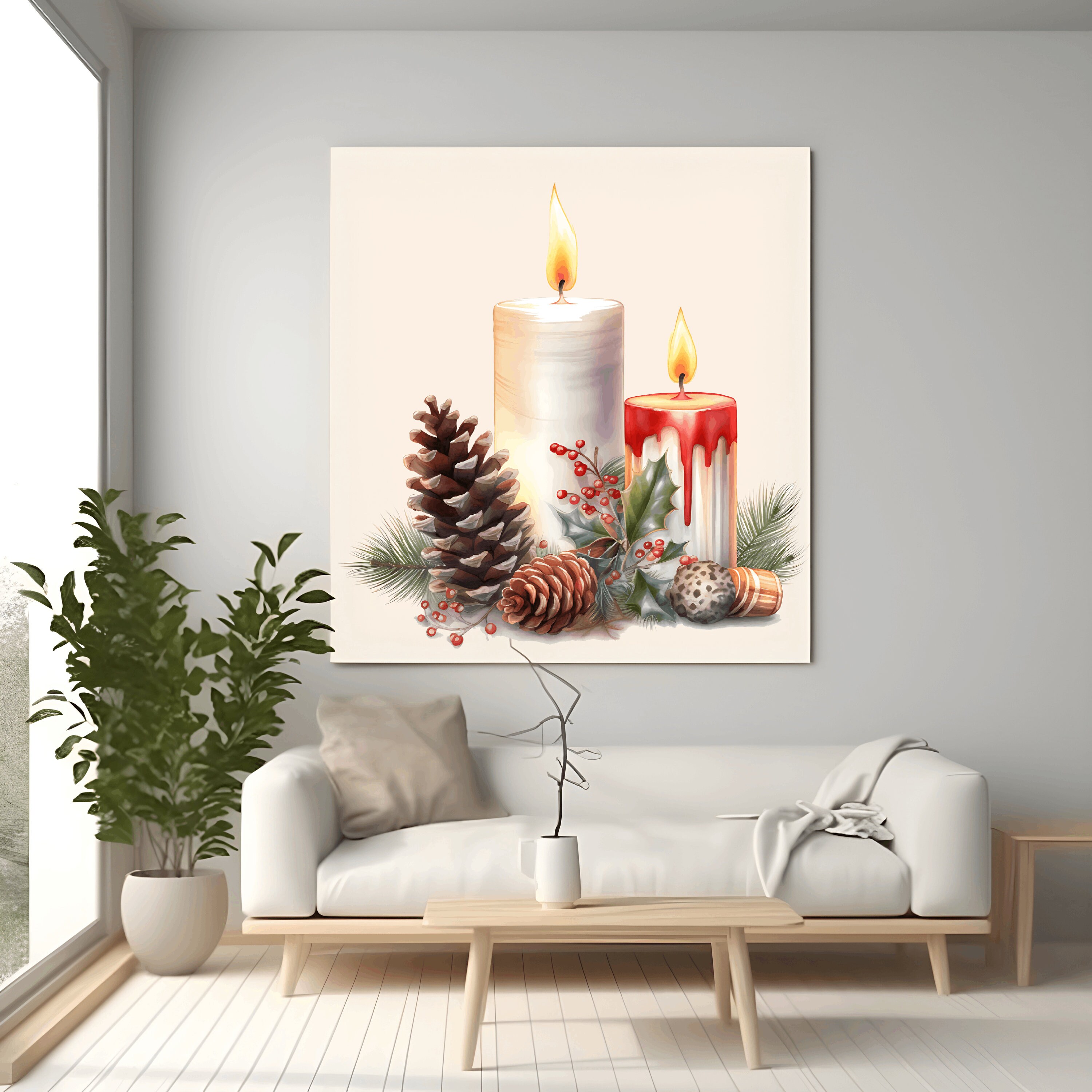 Watercolor Christmas Candles Clipart Set of 20 Files With Instant ...