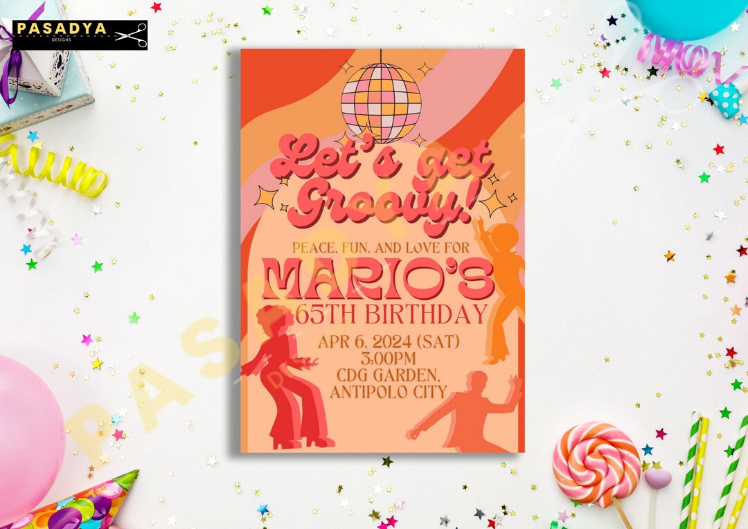 Retro Disco Party Theme Invitation - Etsy