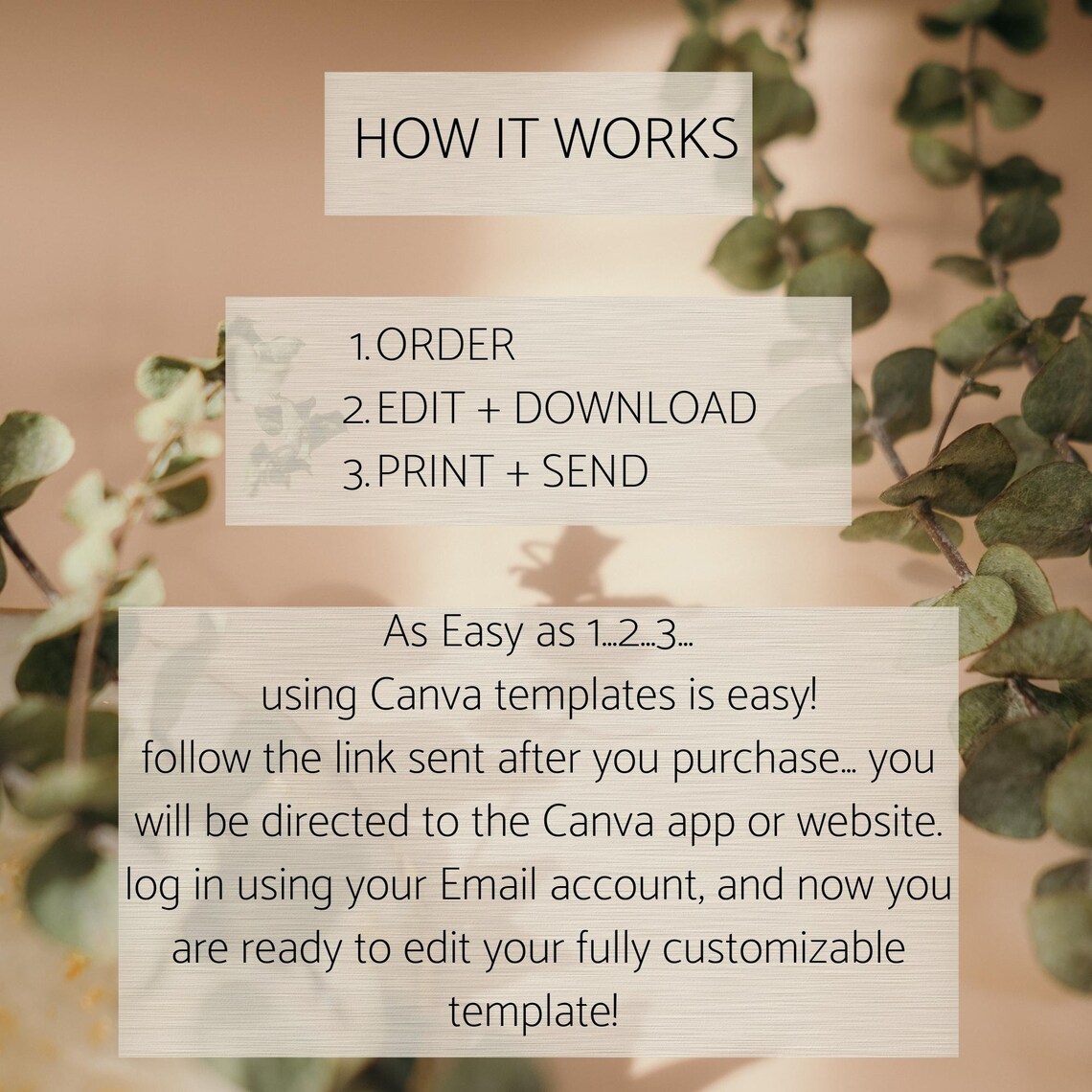 Simple Bohemian Wedding Invitation Template, Canva Template Download ...