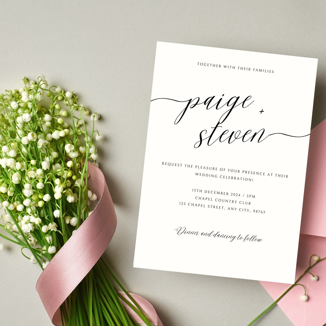 Simple Luxury Invitation Canva Template Download Editable - Etsy