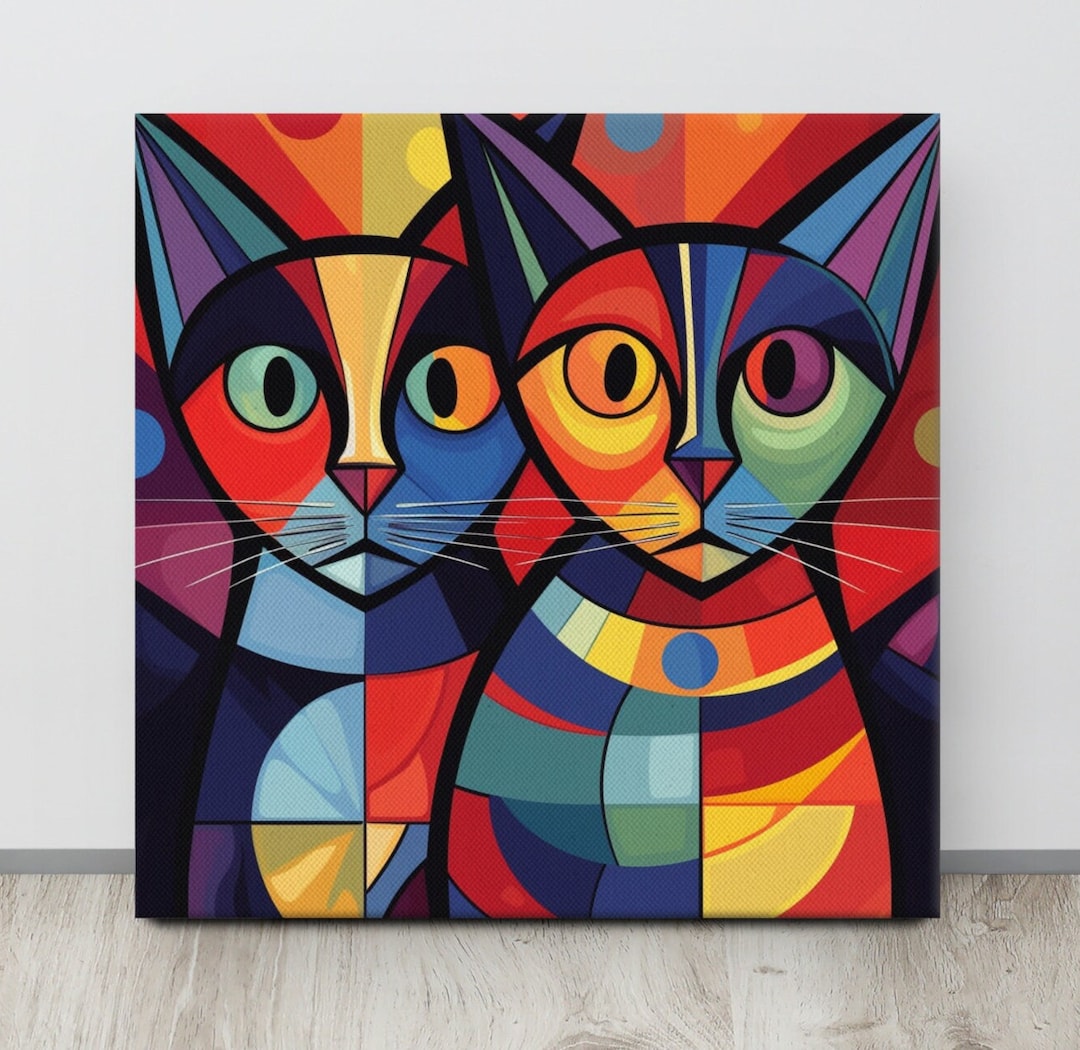 Pablo Picasso Style Cat Art Print. Pablo Picasso Themed Abstract Print ...