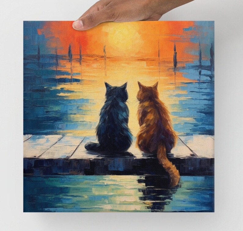 Dock of the Bay, Beach Cats Images, Abstract Cat Art Series, Beach Life ...