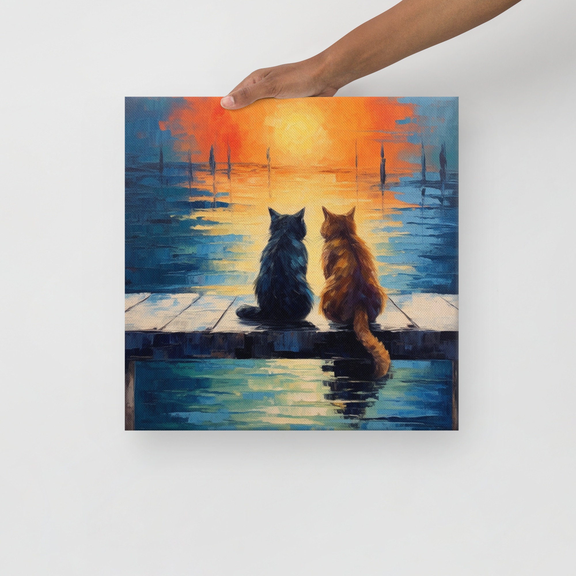 Dock of the Bay, Beach Cats Images, Abstract Cat Art Series, Beach Life ...