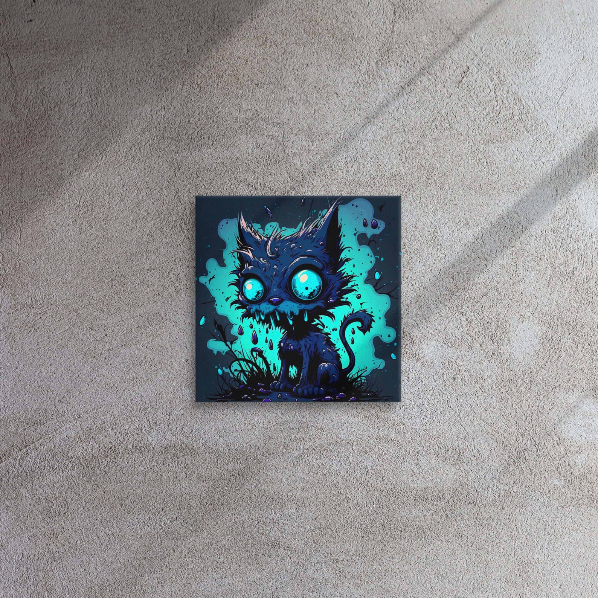 Zombie Cat Creepy Cat Wall Art, Creepy Cute Macabre Goth Supernatural ...
