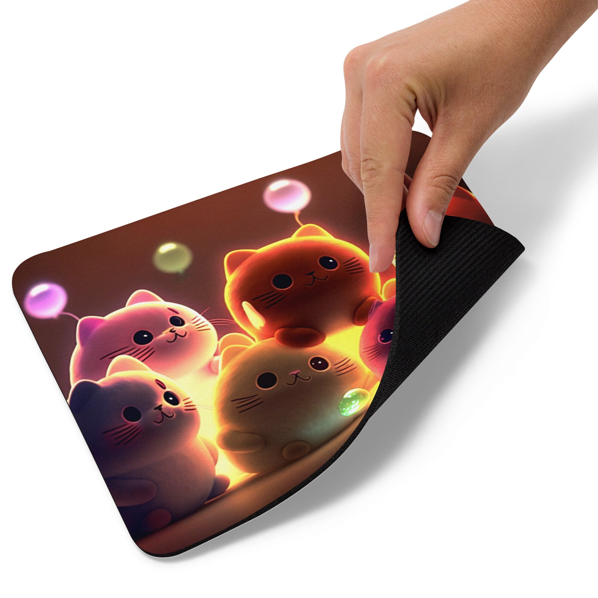 Super Cute Cats Mousepad. Glowing Kitties Great for Gift or Children or ...