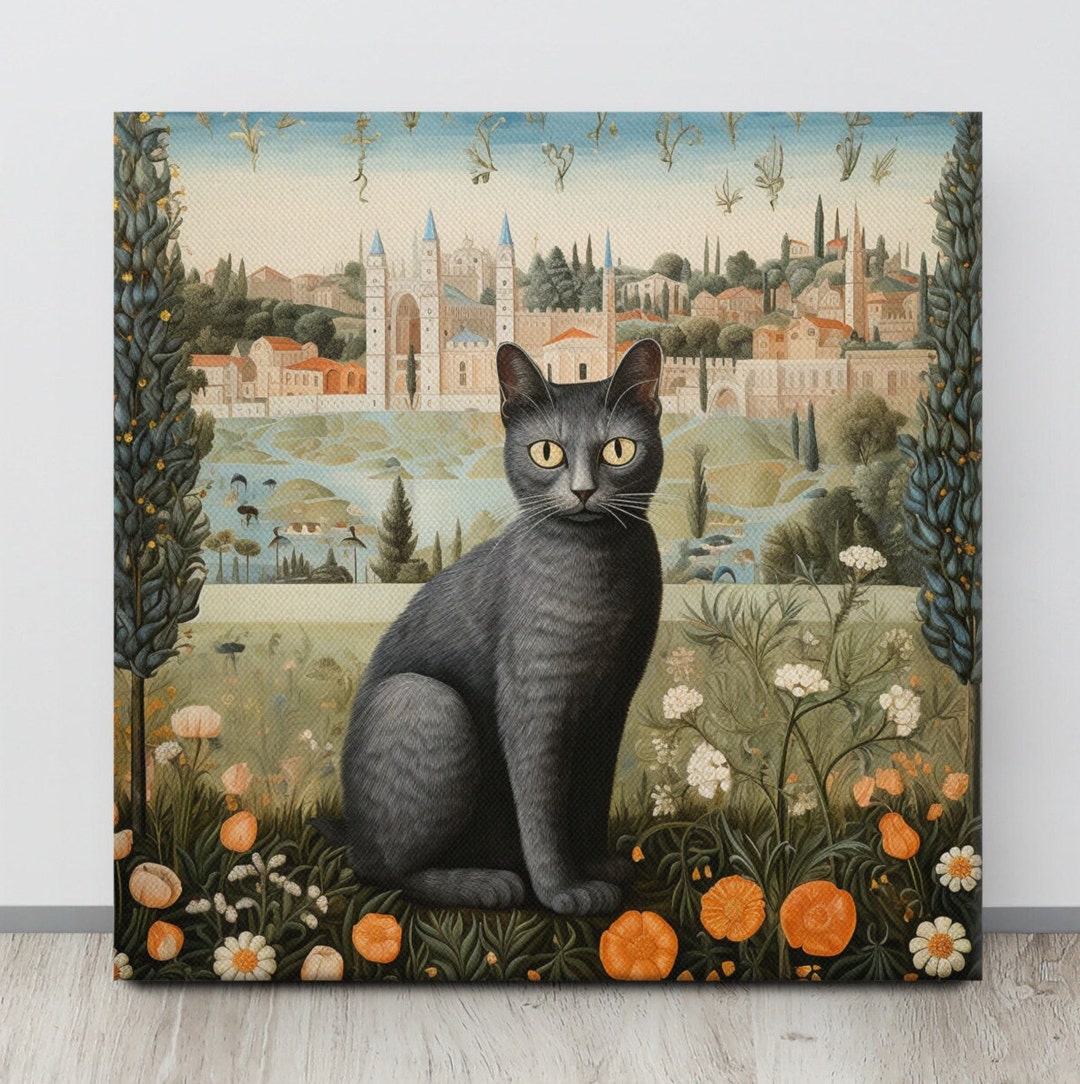 Giotto Di Bodone Inspired Artwork, Classic Cat Art Print, Cat Lover Art ...