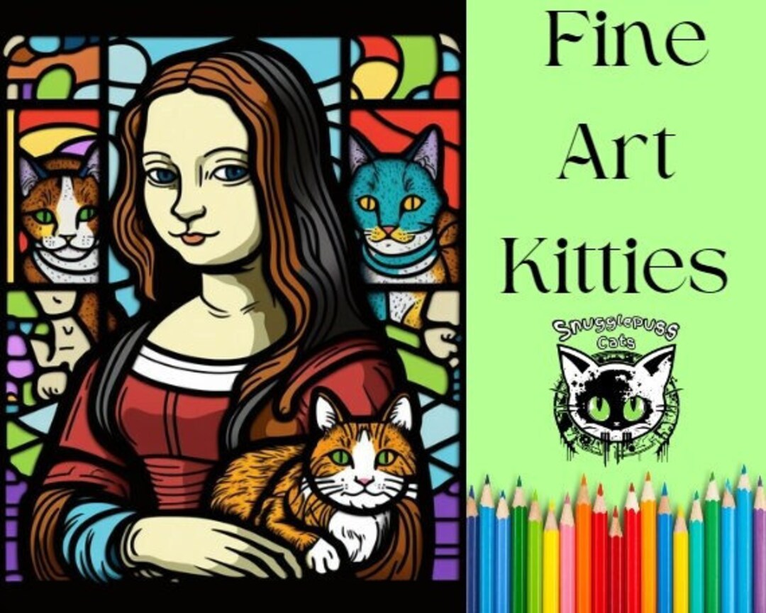 Fun Mixed Age Coloring, Art Recreation Fun Cat's 30pages. Van Gogh ...