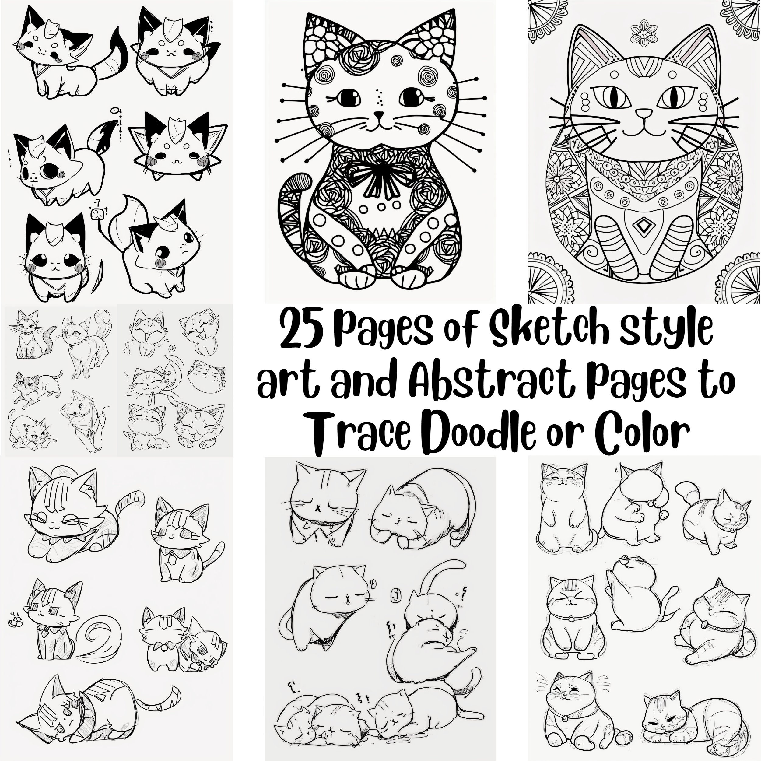 Coloring Book Cute Cats Learn to Draw Snugglepusscats Tracing Aids and ...