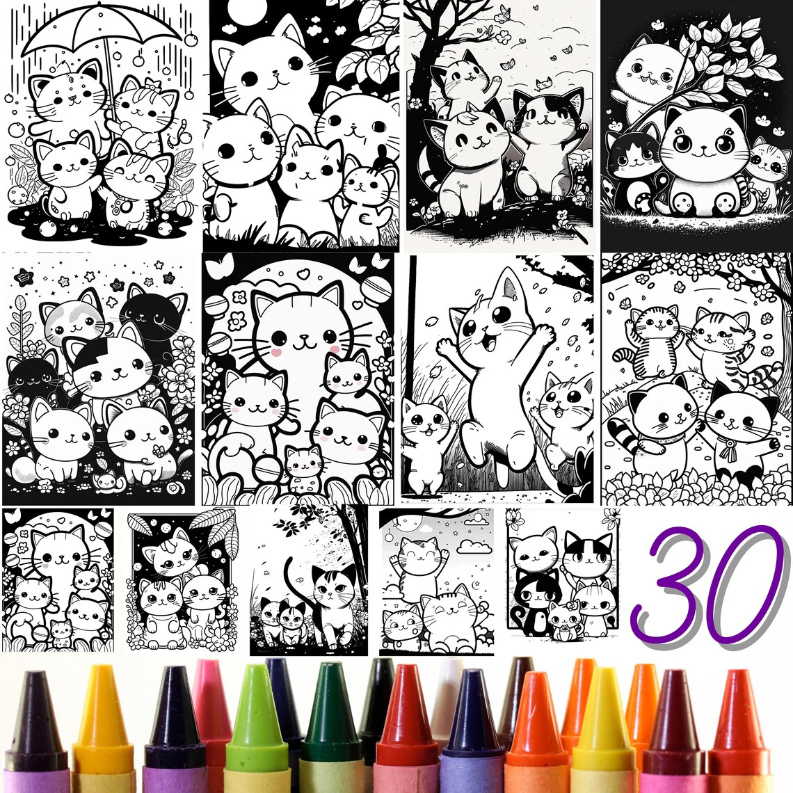 Super Cute Cats 2 Coloring, Cute Cat Coloring Pages Enjoy Coloring Page ...