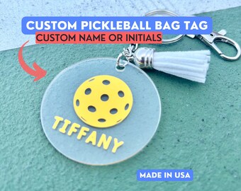 Custom Pickleball Bag Tag Personalized Pickleball Keychain Bag Tag Name ...