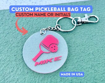 Custom Pickleball Bag Tag Personalized Pickleball Keychain Bag Tag Name ...