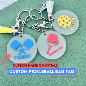 Custom Pickleball Bag Tag Personalized Pickleball Keychain Bag Tag Name ...
