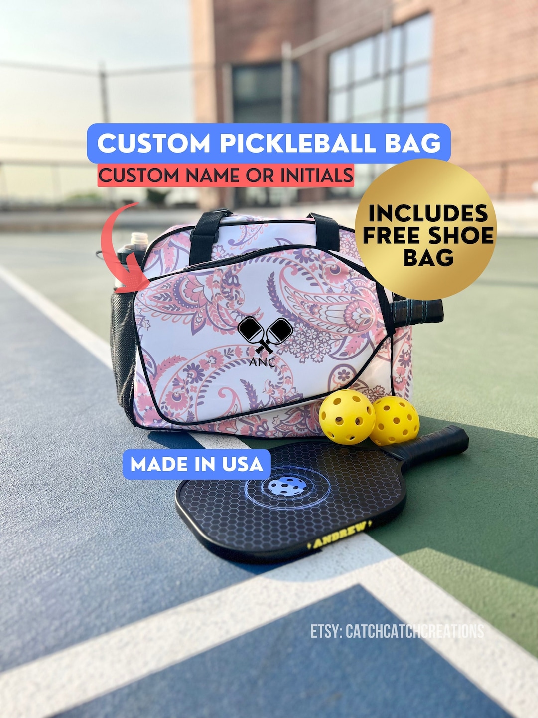 Custom Pickleball Bag Personalized Pickleball Decal Name Bag - Etsy