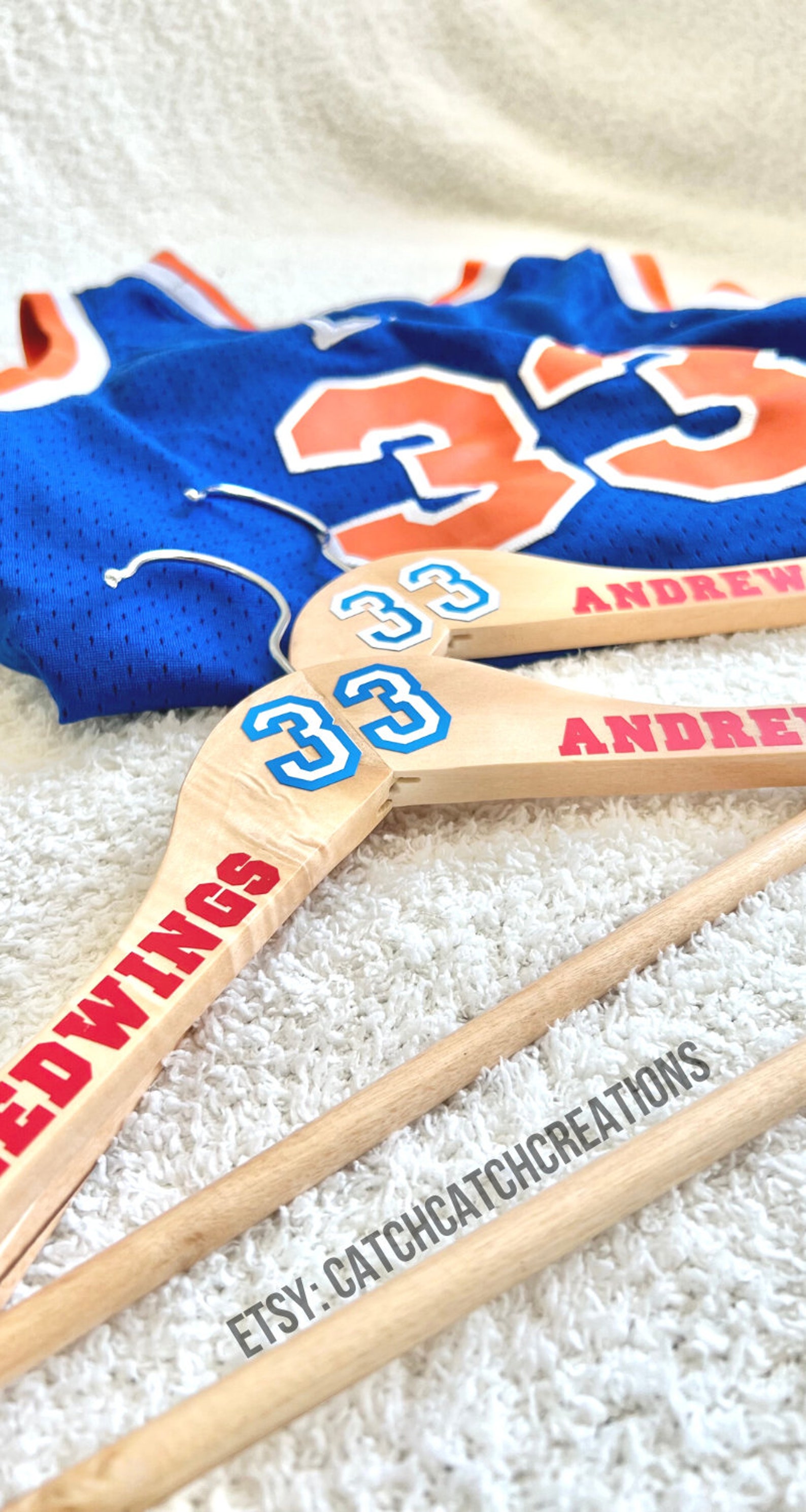 Set of 2 Custom Sport Jersey Hanger for Kids Sport Jersey - Etsy