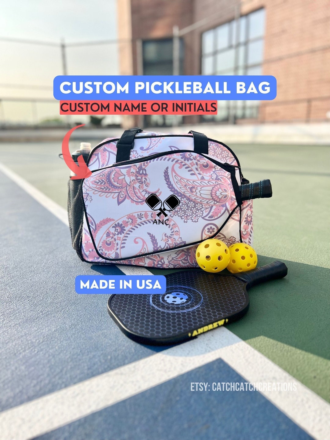 Custom Pickleball Bag Personalized Pickleball Decal Name Bag - Etsy