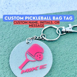 Custom Pickleball Bag Tag Personalized Pickleball Keychain Bag Tag Name ...