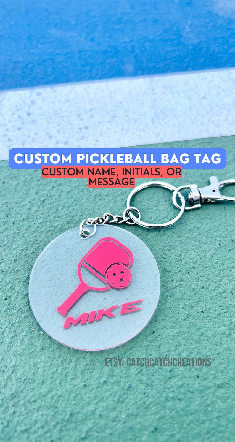 Custom Pickleball Bag Tag Personalized Pickleball Keychain Bag - Etsy