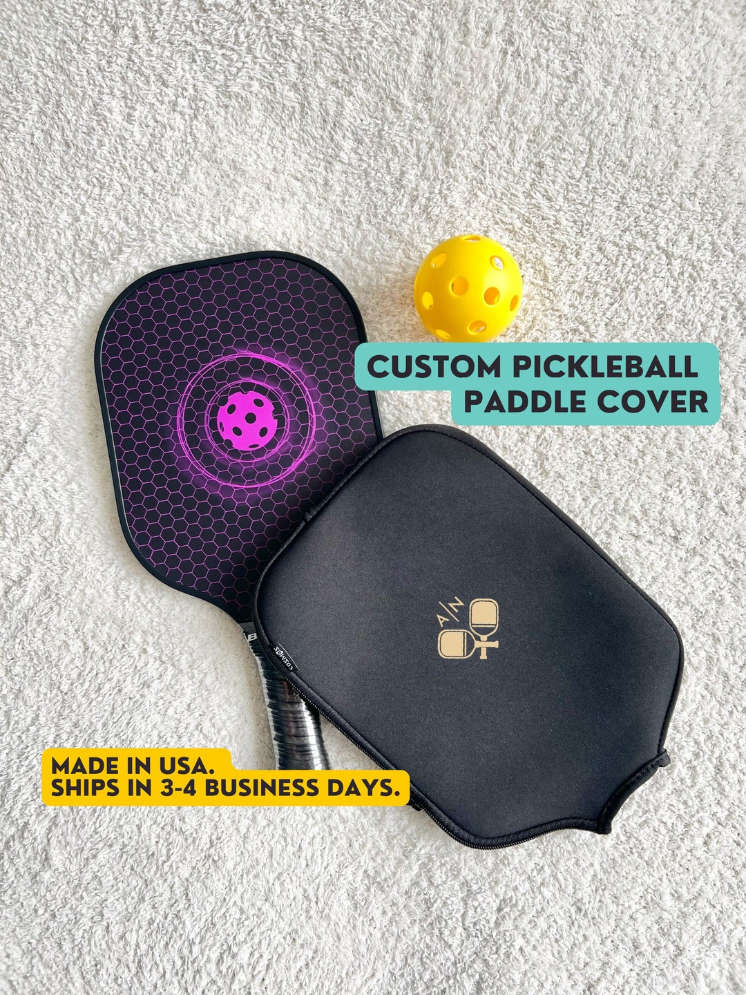 Custom Pickleball Personalized Pickleball Paddle Cover Racquet ...